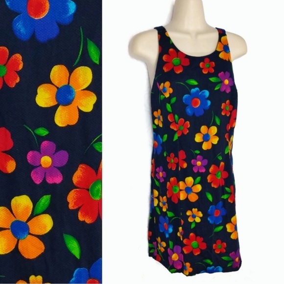 Vintage | Dresses | Vintage Lisa Jo Mod Floral Shift Dress Sm | Poshmark